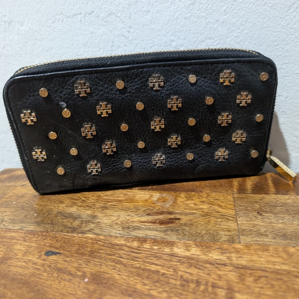 Rare Tory Burch Rare Black Leather With Gold Logos & … - Gem